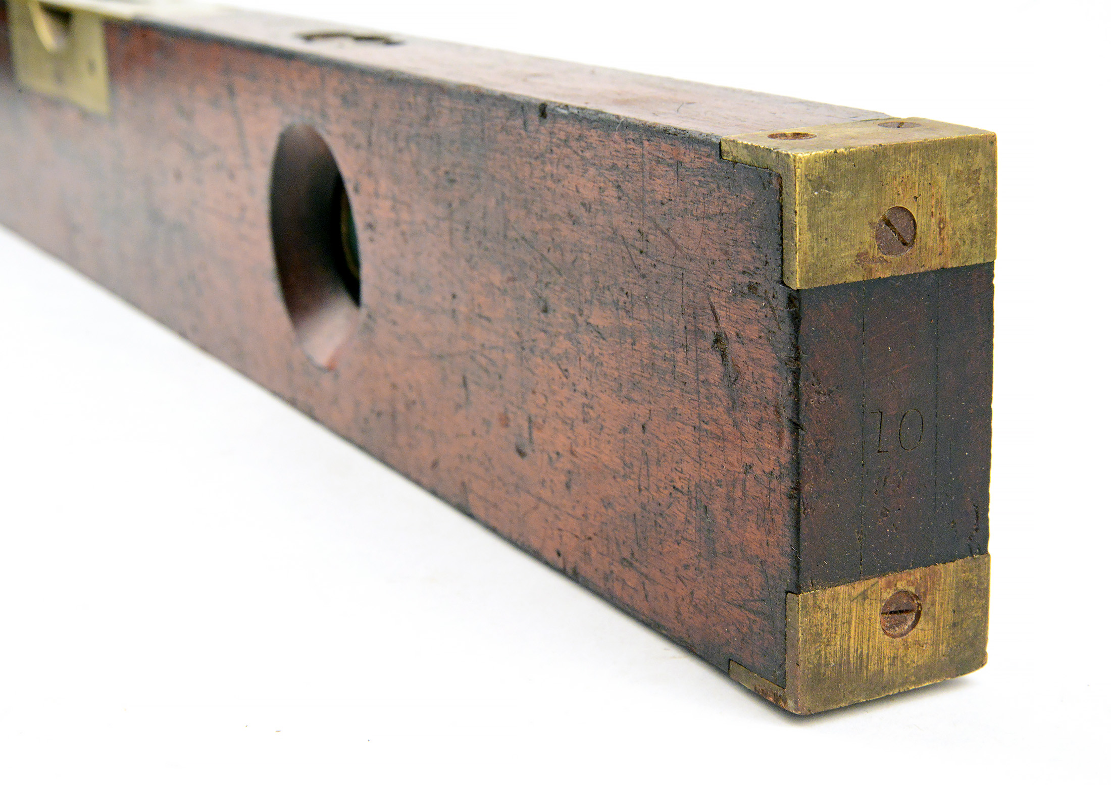 Early 30″ Stanley No. 10 Tri-Stock Mahogany Level – Vintage Vials