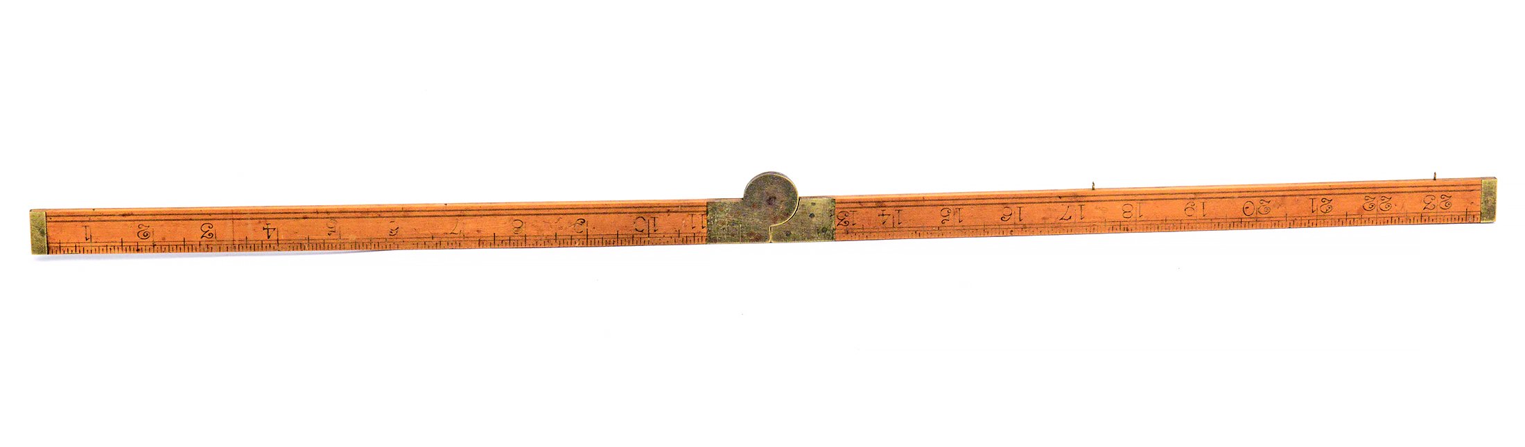 2 Foot 2 Fold Boxwood Rule with FANTASTIC Early Numerals – Vintage Vials
