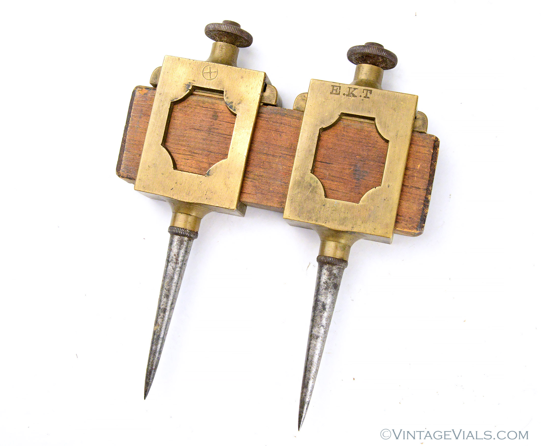 Awesome 7 Inch Set of Brass Trammel Points – Vintage Vials